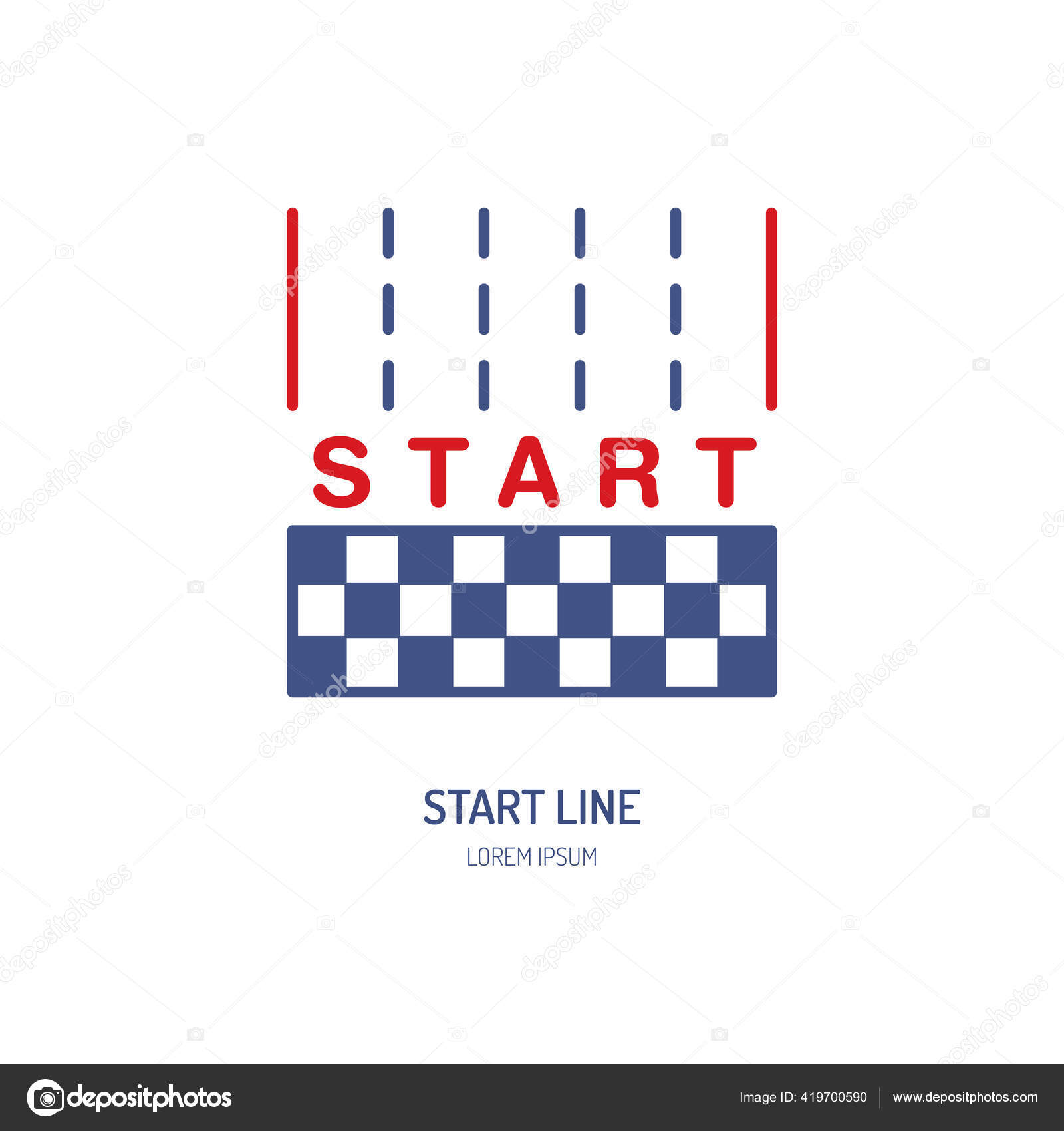 Start Line Vector Linear Icon Speed Automobile Racing Car Sign Stock ...