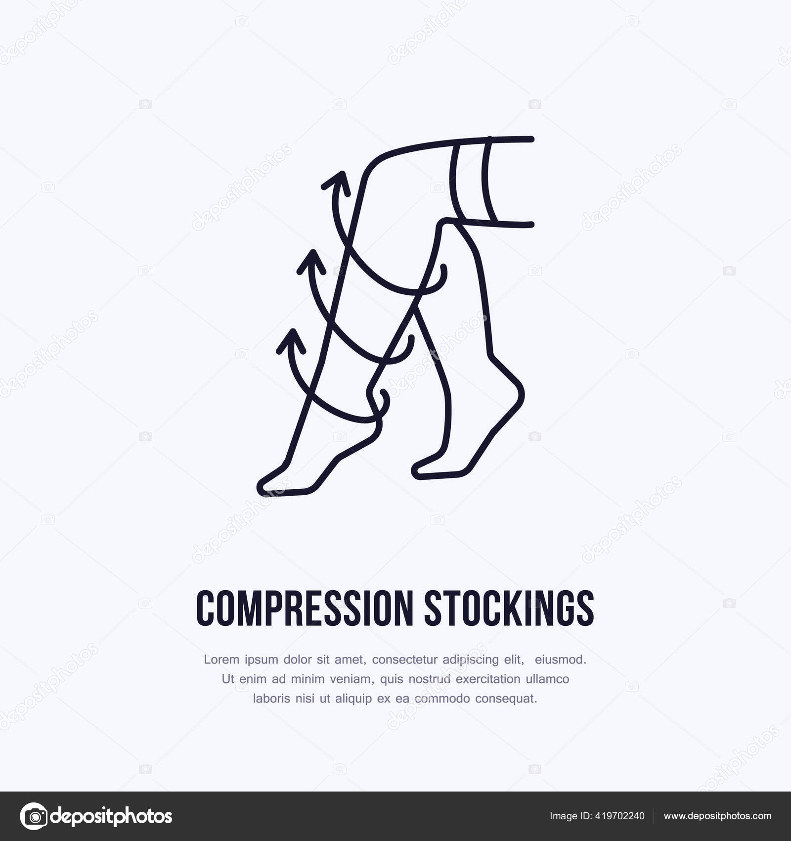 Compression Stockings Icon Line Logo Flat Sign Surgery Rehabilitation ...