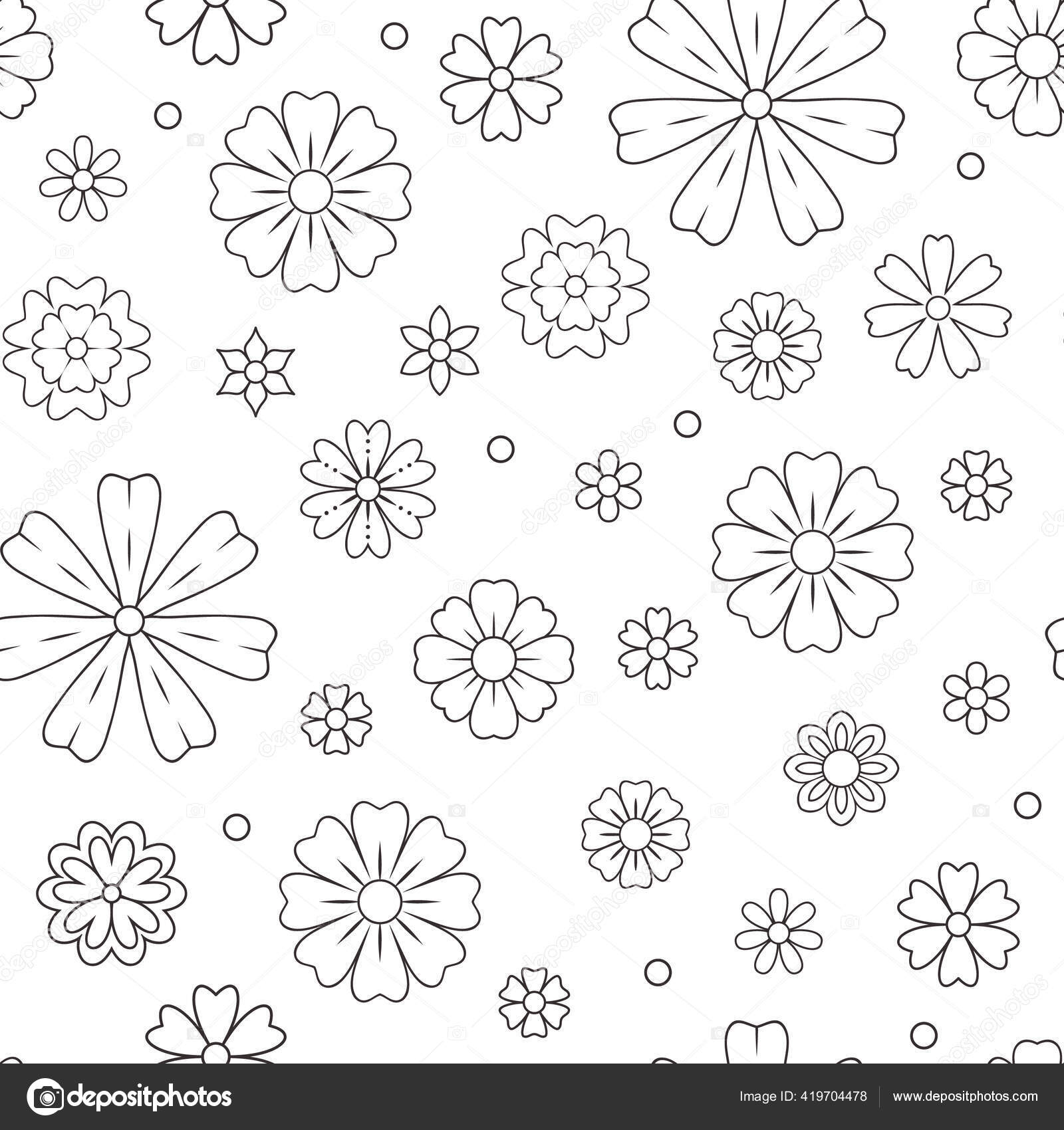 Colorful Flower Drawing Outline | Best Flower Site