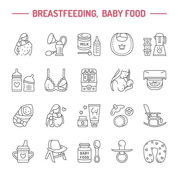 Breast milk thin line icon Vector Art Stock Images | Depositphotos