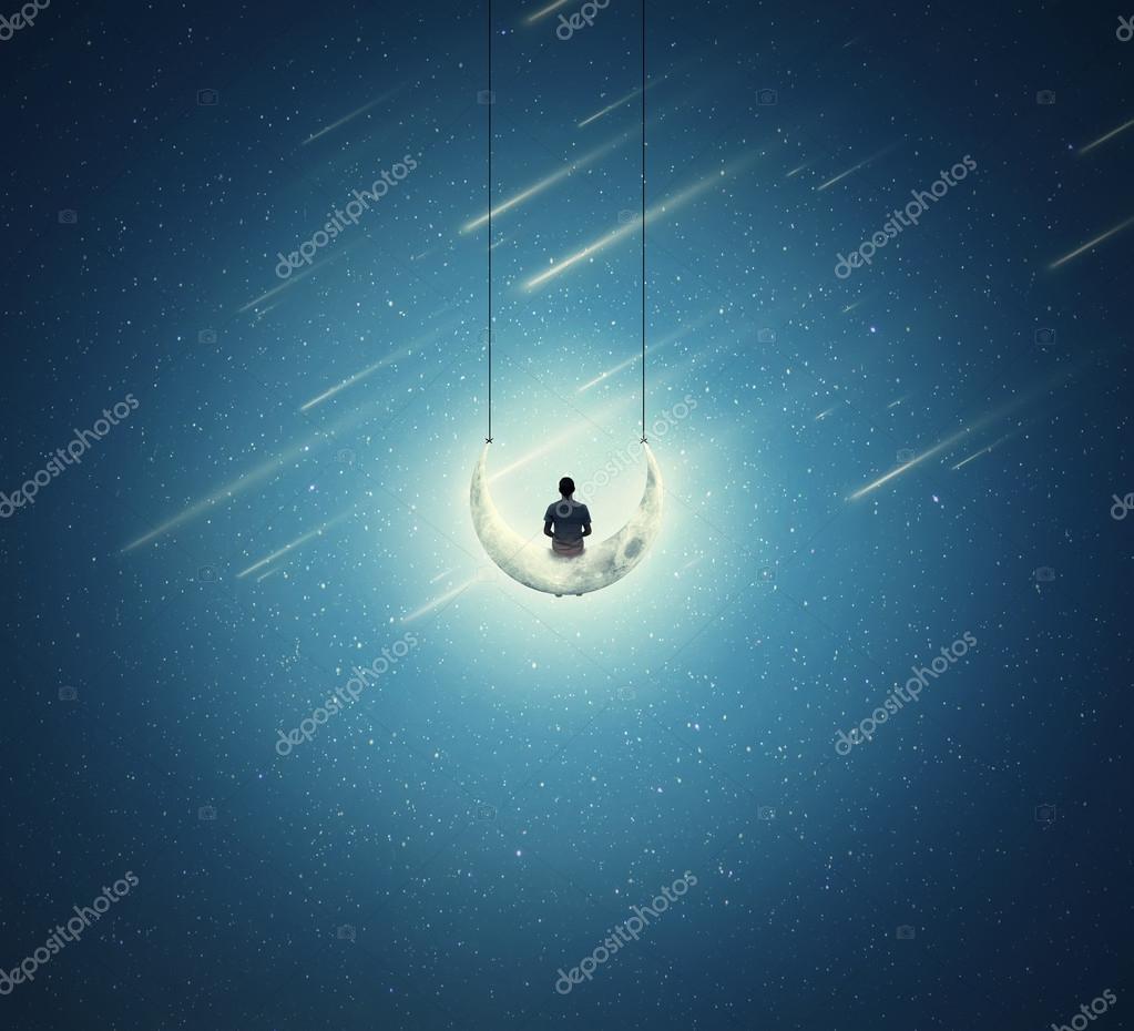Night swing moon Stock Photo by ©psychoshadow 121207308