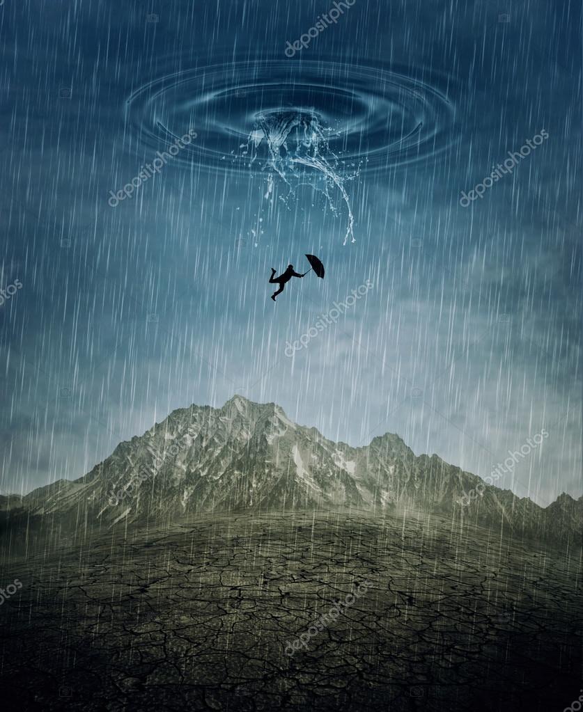 Gently Falling Rain Falling From The Sky