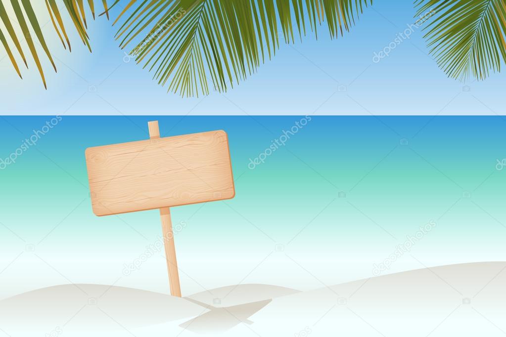 Wooden signboard on a pole at the beach Stock Vector Image by ...
