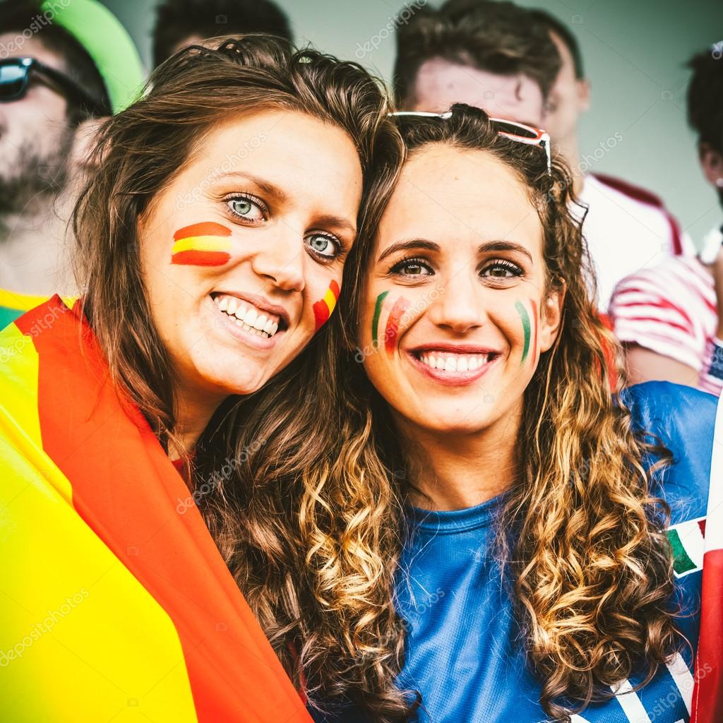 Female Fans at the Stadium — Stock Photo © GiorgioMagini #122928780