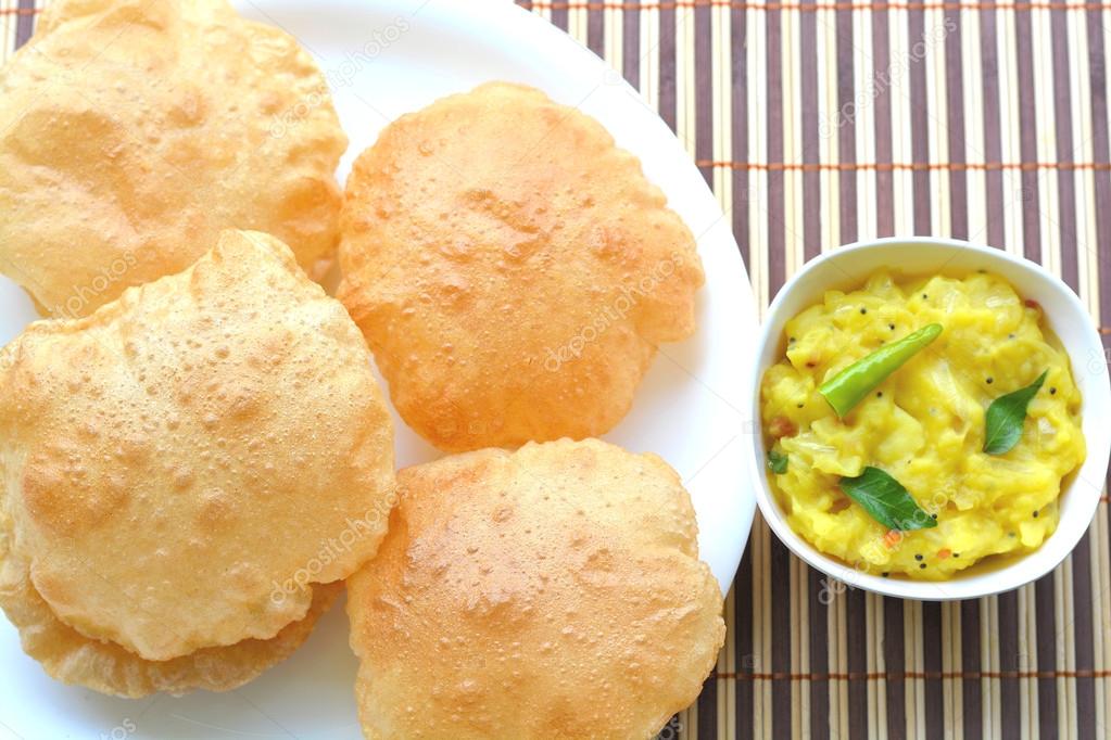 Indian food Puri Bhaji — Stock Photo © jayk67 #122418942