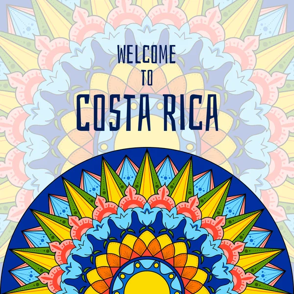 Welcome to Costa Rica illustration vector. Decorated coffee carreta ...