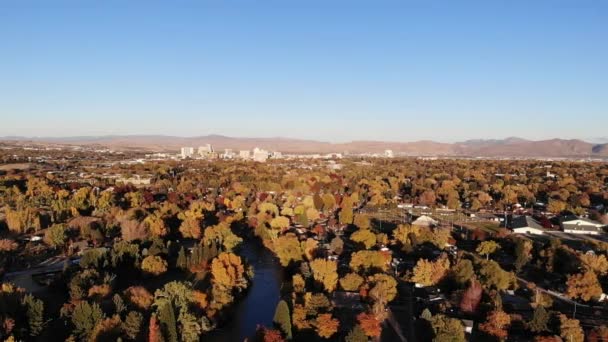 Drone Pan Left Caughlin Ranch Valley Full Fall Color Reno — Stock Video ...
