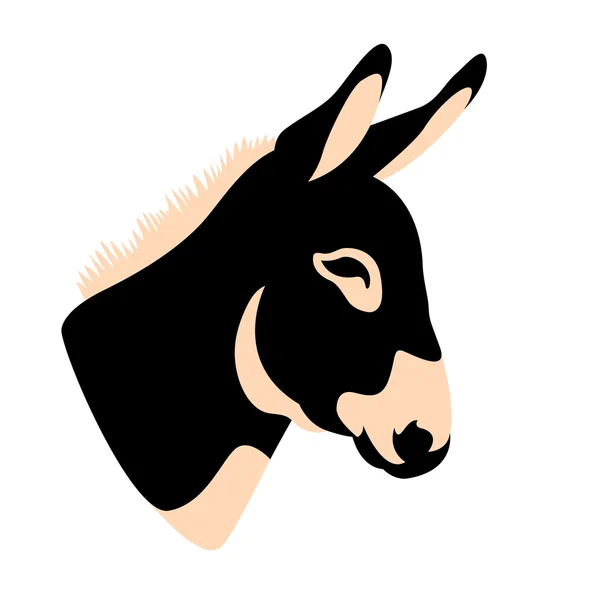 Donkey head face vector style Flat — Stock Vector © wectors #124735766