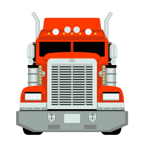 Semi Truck Vector Illustration Flat Style Front View Stock Vector by ...