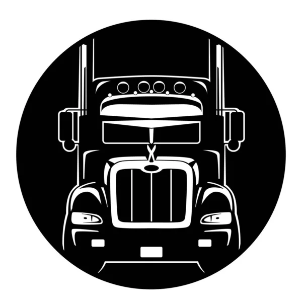 Semi Truck Vector Illustration Flat Style Front View Stock Vector by ...