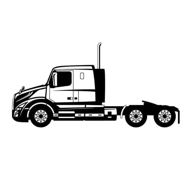 Semi Truck Vector Illustration Flat Style Front View Stock Vector by ...