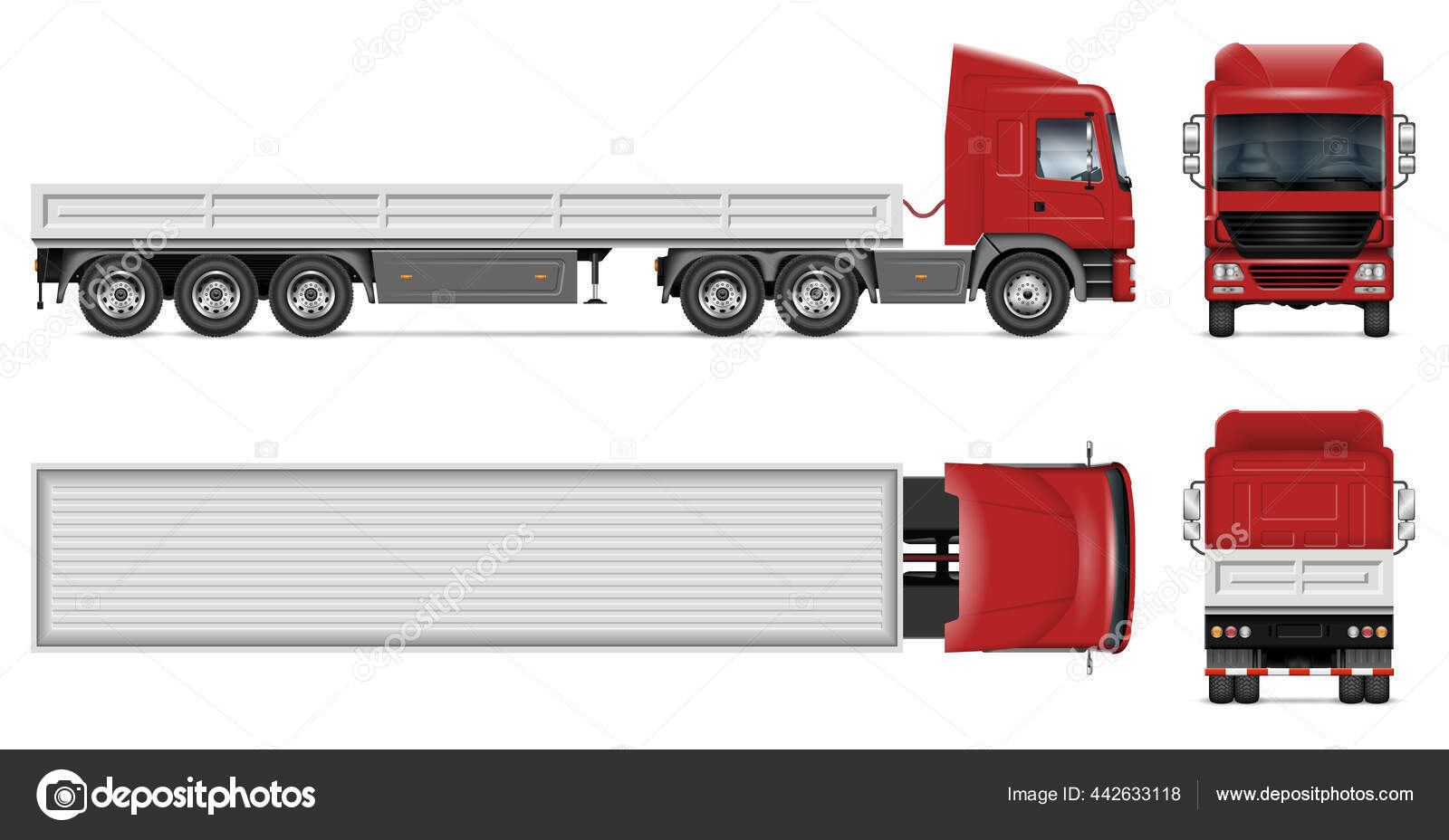 Dropside Truck Vector Mockup White Vehicle Branding Corporate Identity ...