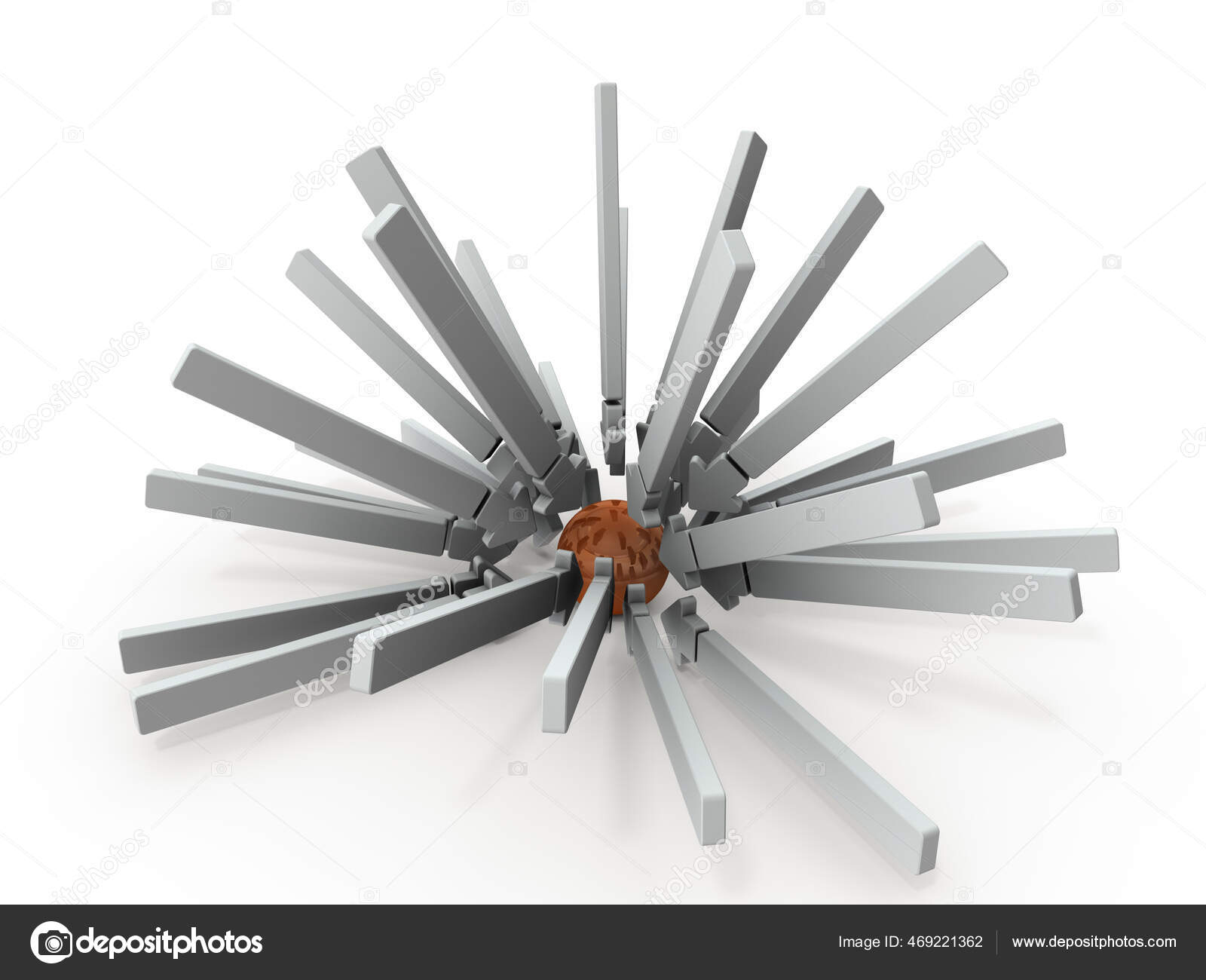 Abstract Represents Core Attack Target White Background Rendering ...