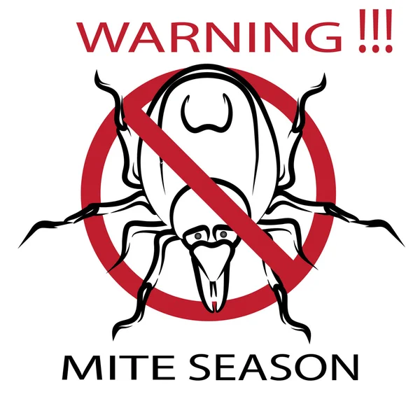 Warning Symbol parasite sign. Spider mites. Red mite. Epidemic. Mite ...
