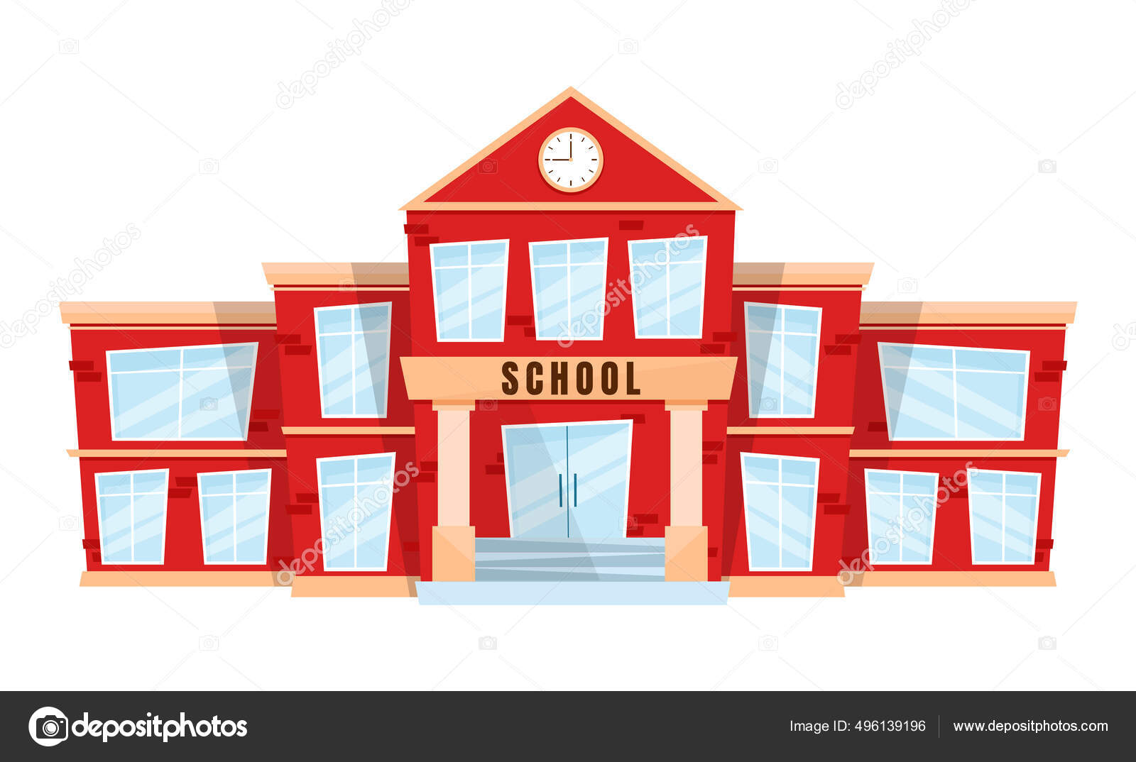 Middle School Building Cartoon
