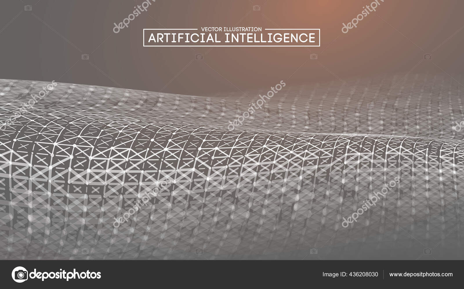 Grey background for Business presentation. Ai Future technology ...