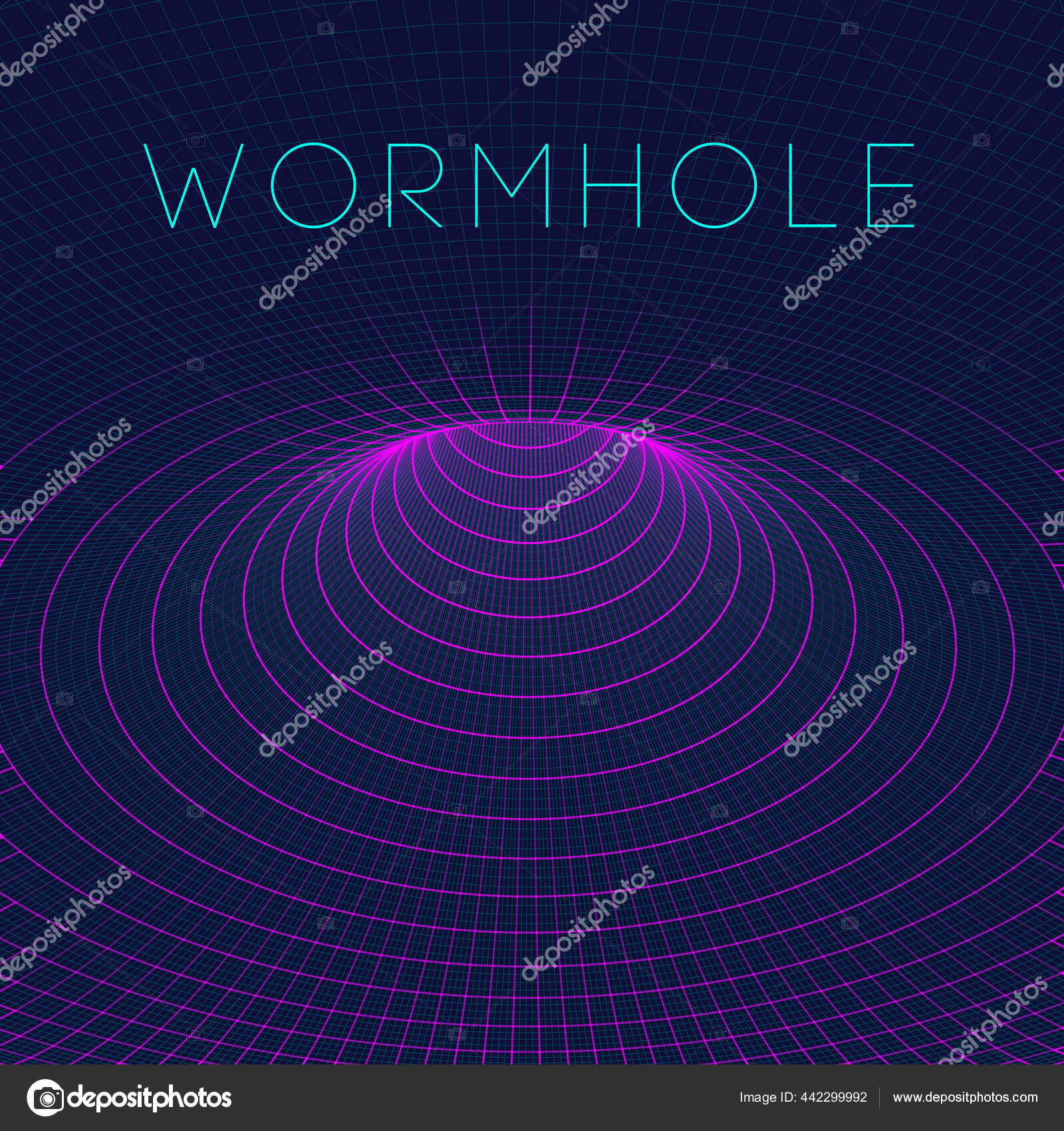 Abstract wireframe wormhole 3d Vector 3d illustration. Vector abstract ...