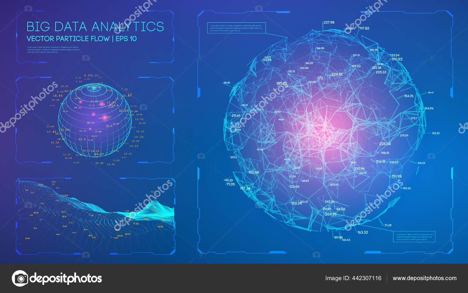 Inteligencia de datos del panel de radar. Matrix Tech Digital Hud ...