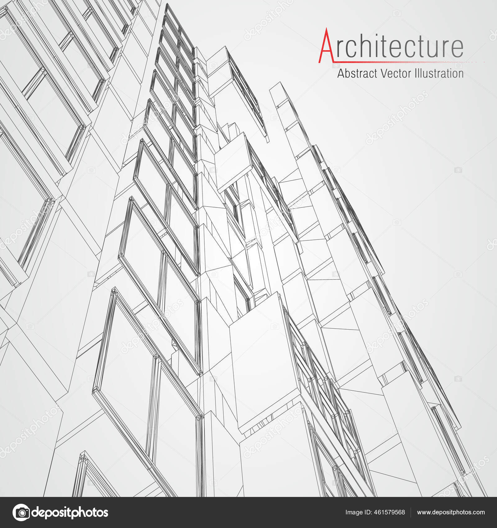 Architecture line background. Building construction sketch vector ...