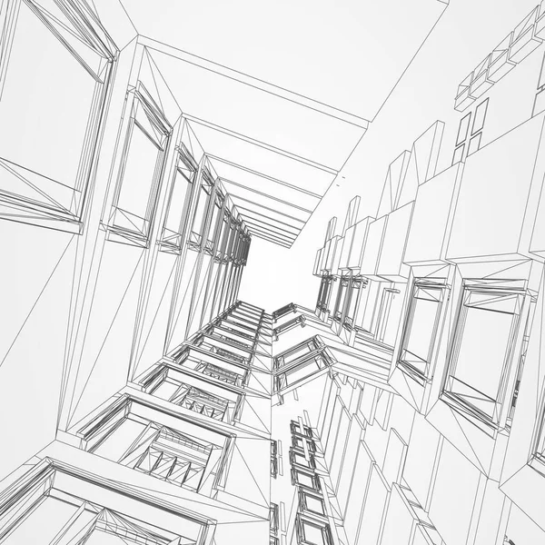 Architecture line background. Building construction sketch vector ...