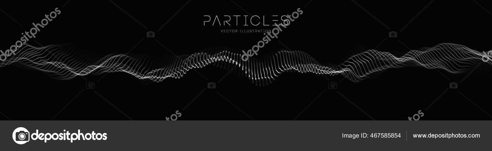 Wave technology background. Music particle abstract tech illustration ...