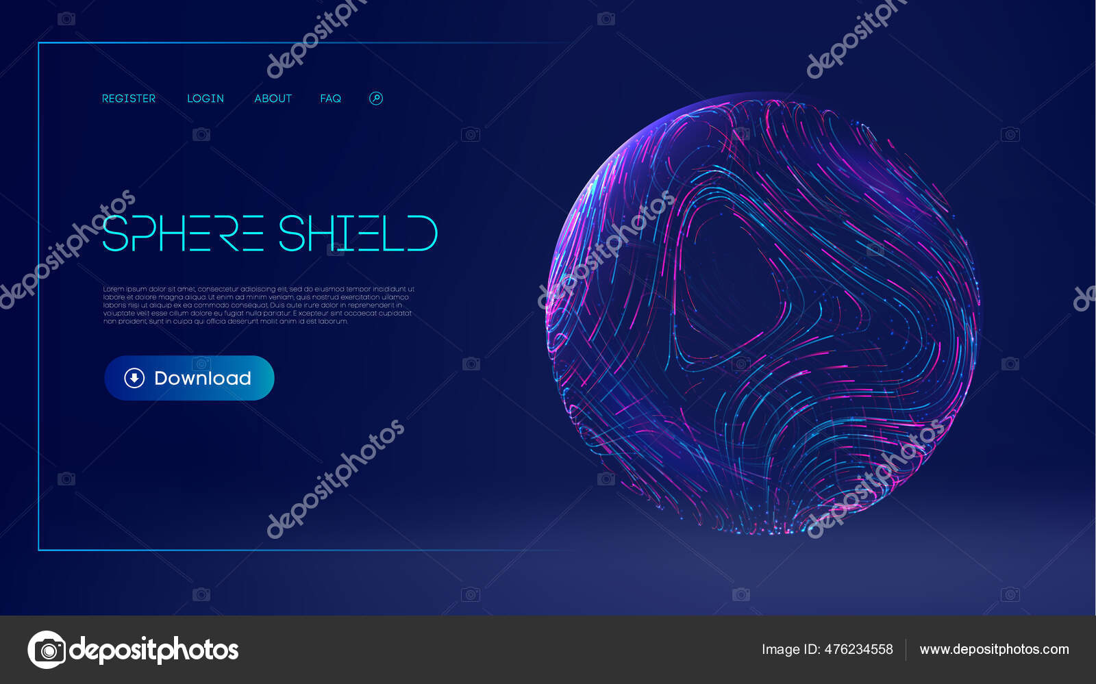 Sphere shield protect in abstract style. Virus protection bubble ...