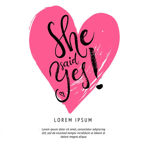 She said yes Vector Art Stock Images | Depositphotos