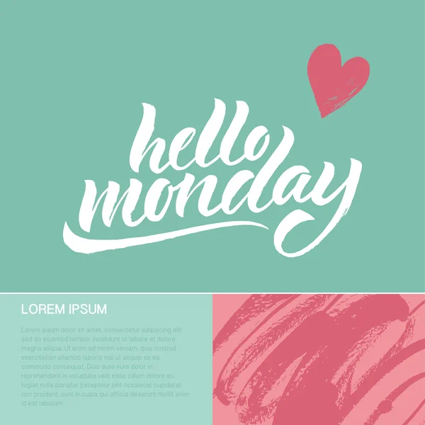 Hola lunes frase caligrafía 2024