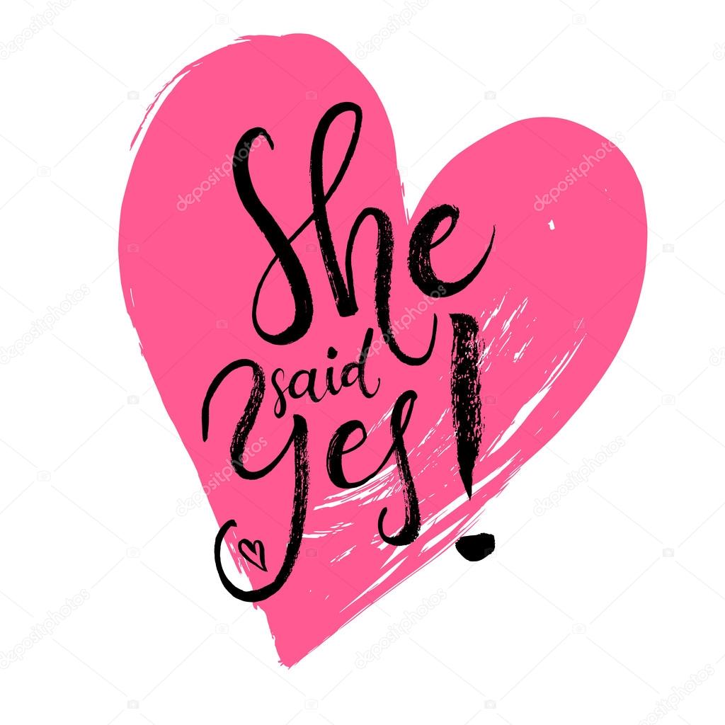 She said Yes. Engagement, bride Stock Vector Image by ...