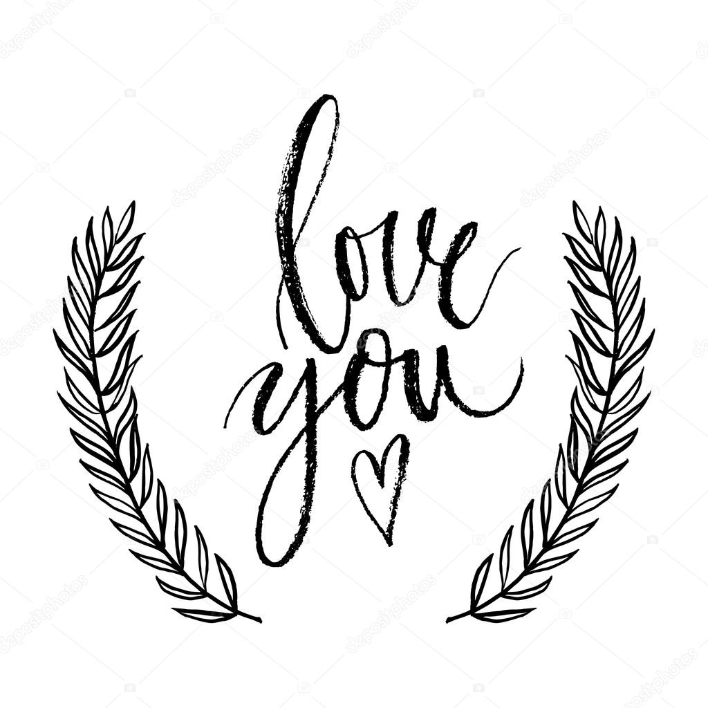 I love you calligraphy phrase. Stock Vector Image by ©SpencerianSisters ...