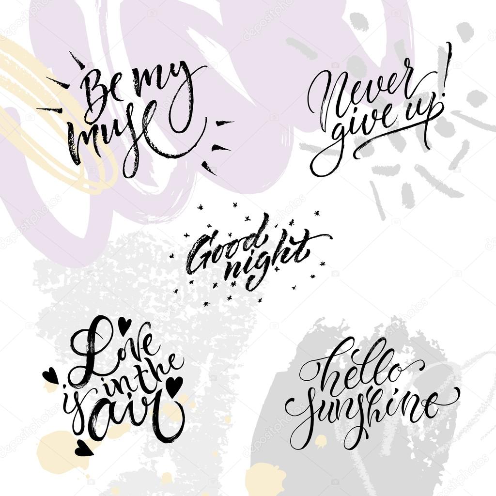 Hand drawn lettering set Stock Vector by ©SpencerianSisters 124053140