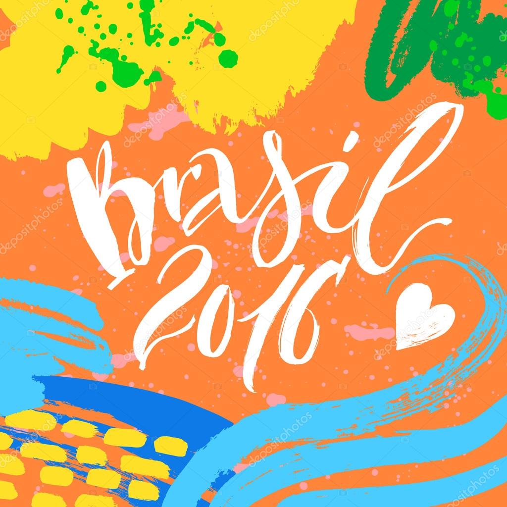 Hand lettering card Brazil Stock Vector Image by ©SpencerianSisters ...