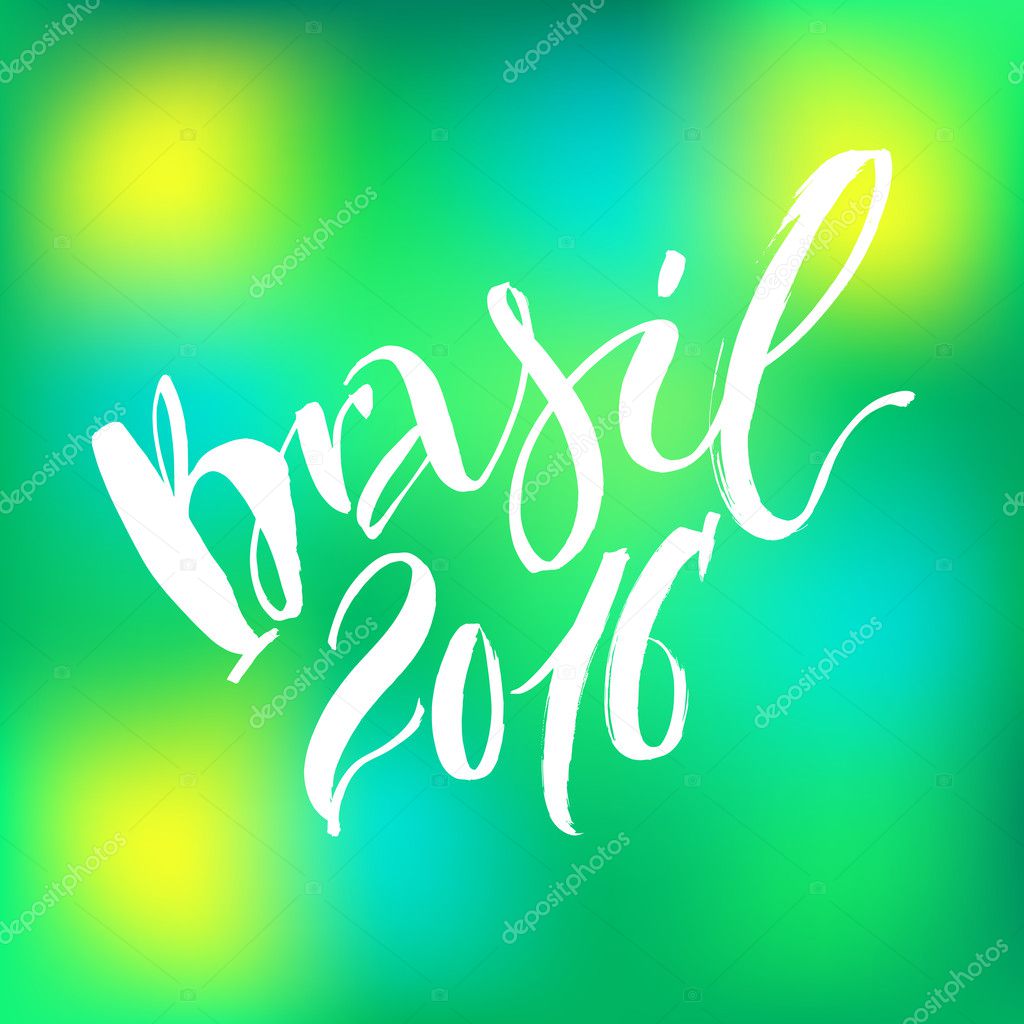 Hand lettering card Brazil Stock Vector by ©SpencerianSisters 124057756