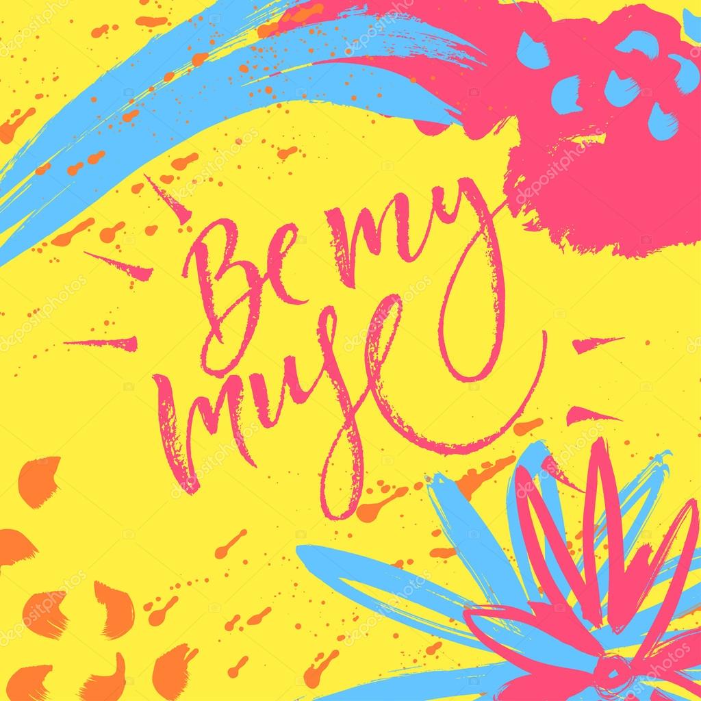 Be my muse card template Stock Vector by ©SpencerianSisters 124057832