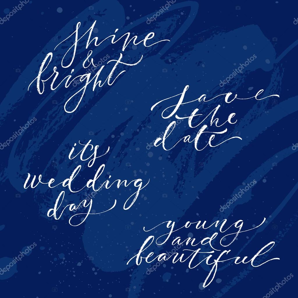 Hand lettering wedding set Stock Vector by ©SpencerianSisters 124058602