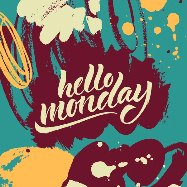 Hola lunes frase caligrafía 2024