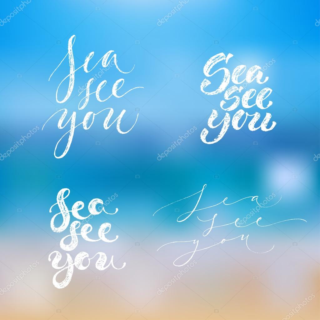 Small sea hand drawn lettering set. Stock Vector by ©SpencerianSisters ...