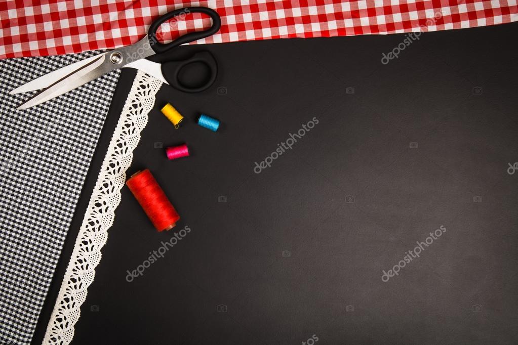 Background with sewing and knitting tools and accesories Stock Photo by ...