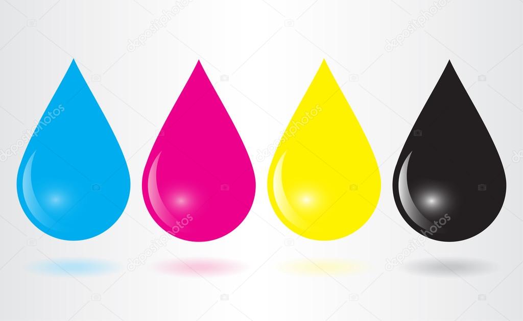 Gotas de tinta CMYK. Ilustración vectorial Vector de stock #124133498 de ©olex_1980