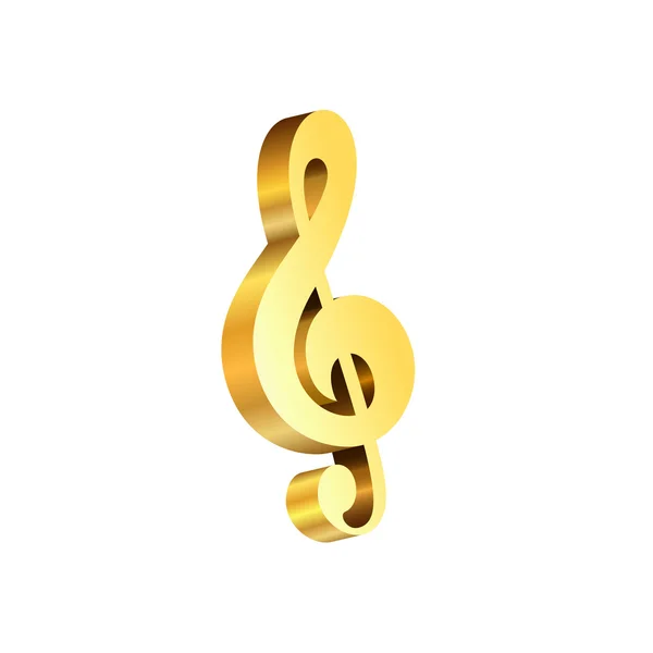 Gold ribbon in the shape of treble clef - vector illustration — Stock ...