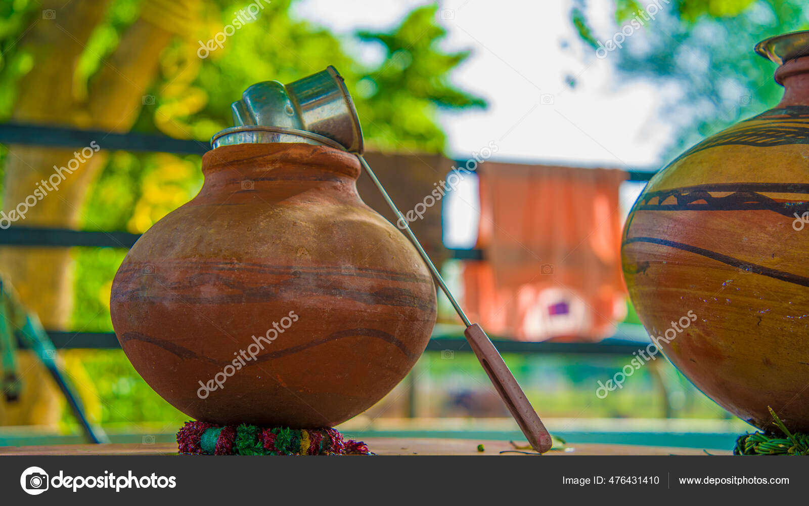 Single Water Clay Pot Used Cool Drinking Water Summer Season — Stock ...