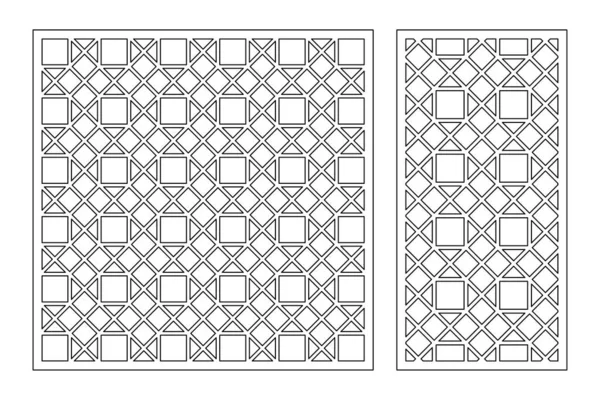 Set decorative panel laser cutting. wooden panel. Elegant modern geometric abstract pattern ...