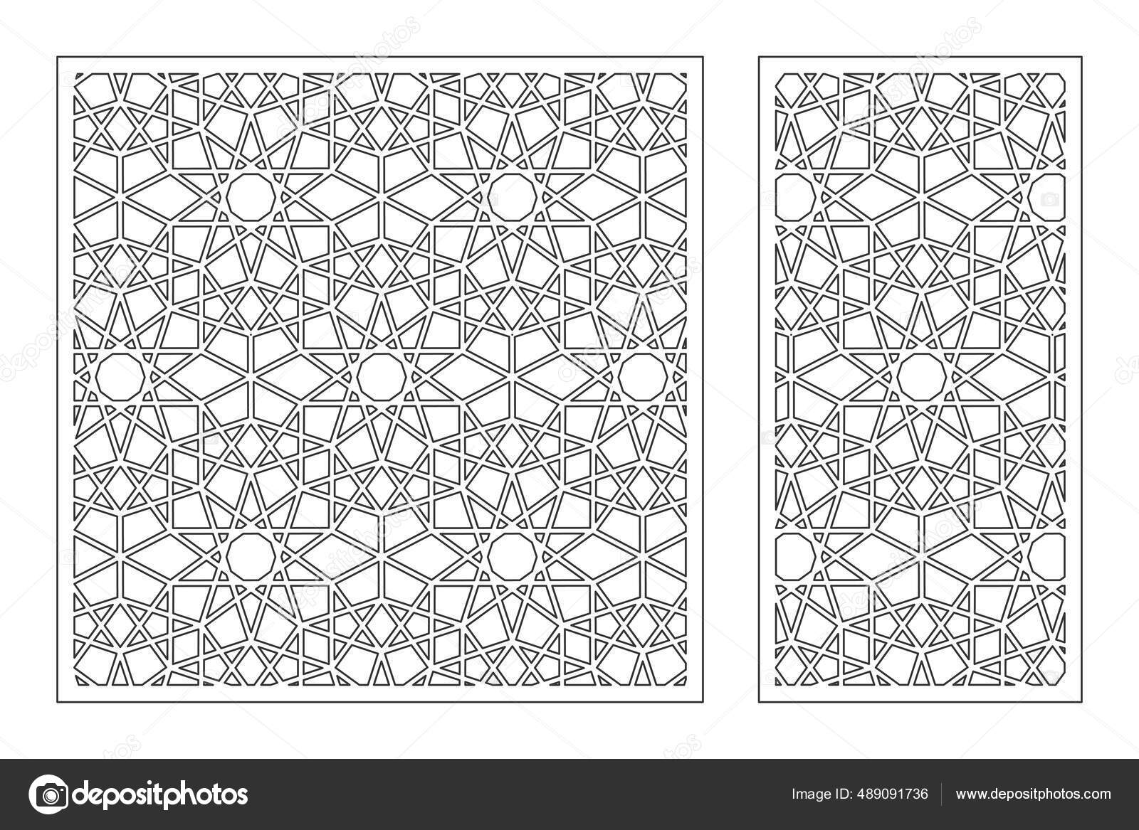 Set Decorative Card Cutting Arabic Geometric Mosaic Pattern Laser Cut ...
