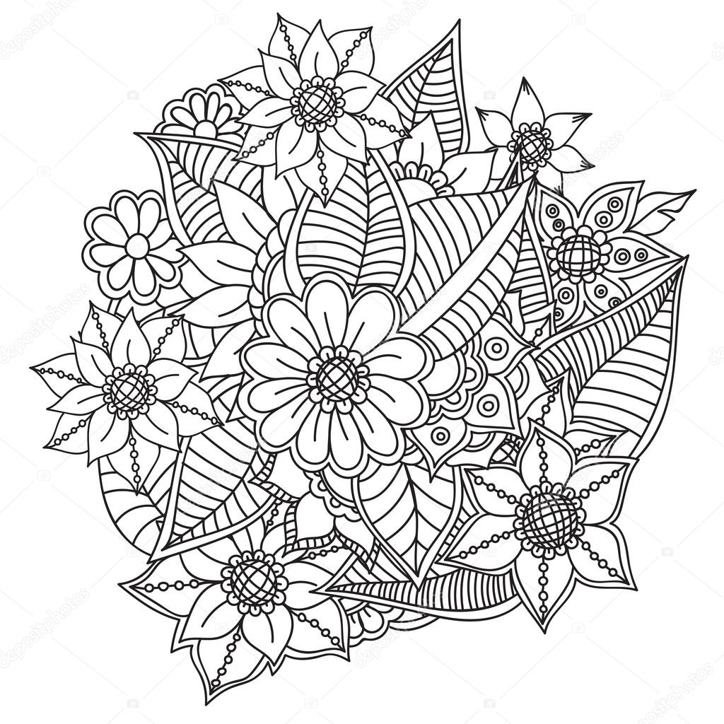 Zentangle Flowers Color