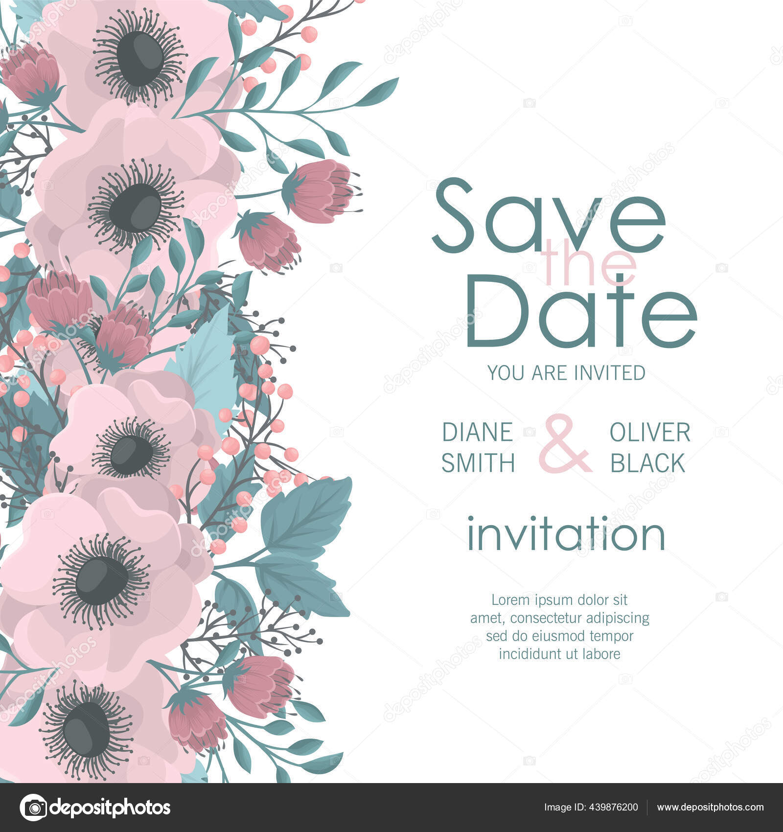 Floral Border Background Pink Flower Border Vector Illustration Stock ...