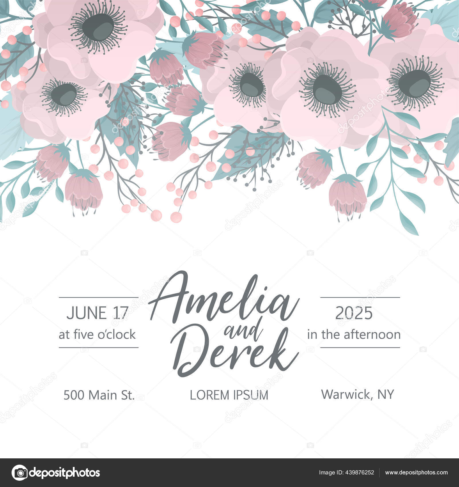 Floral Border Background Pink Flower Border Vector Illustration Stock ...