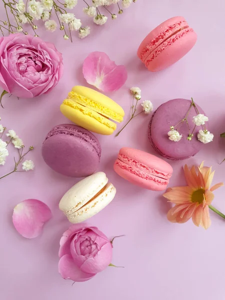 Macaroons and flowers Stock Photos, Royalty Free Macaroons and flowers ...