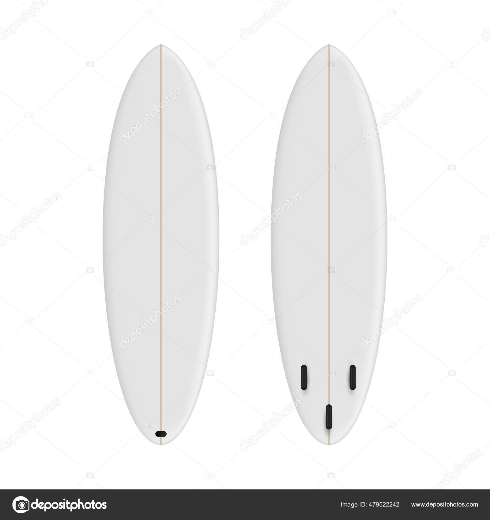 Mockup Papan Selancar Terisolasi Latar Belakang Putih Tampilan Depan ...