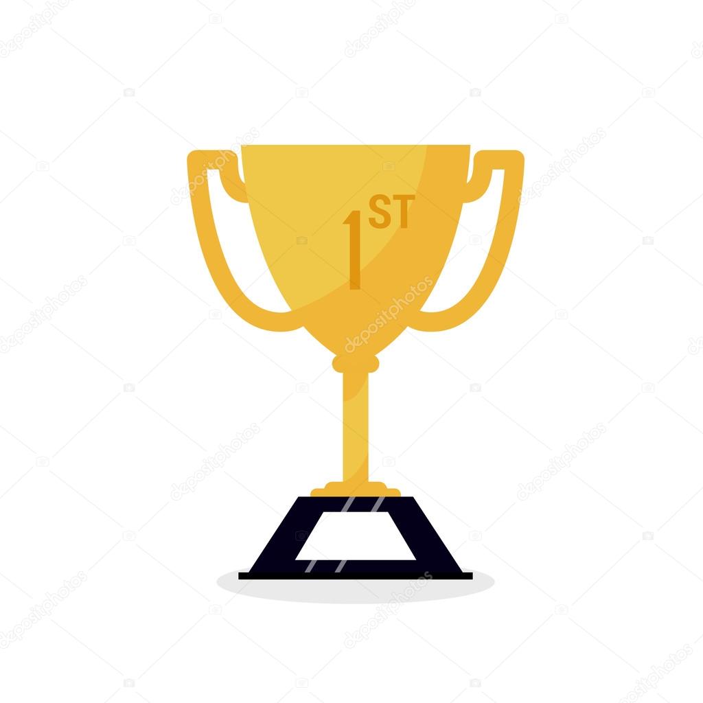 Vector Trophy Cup Flat Icon — Stock Vector © bigmetha #124563776