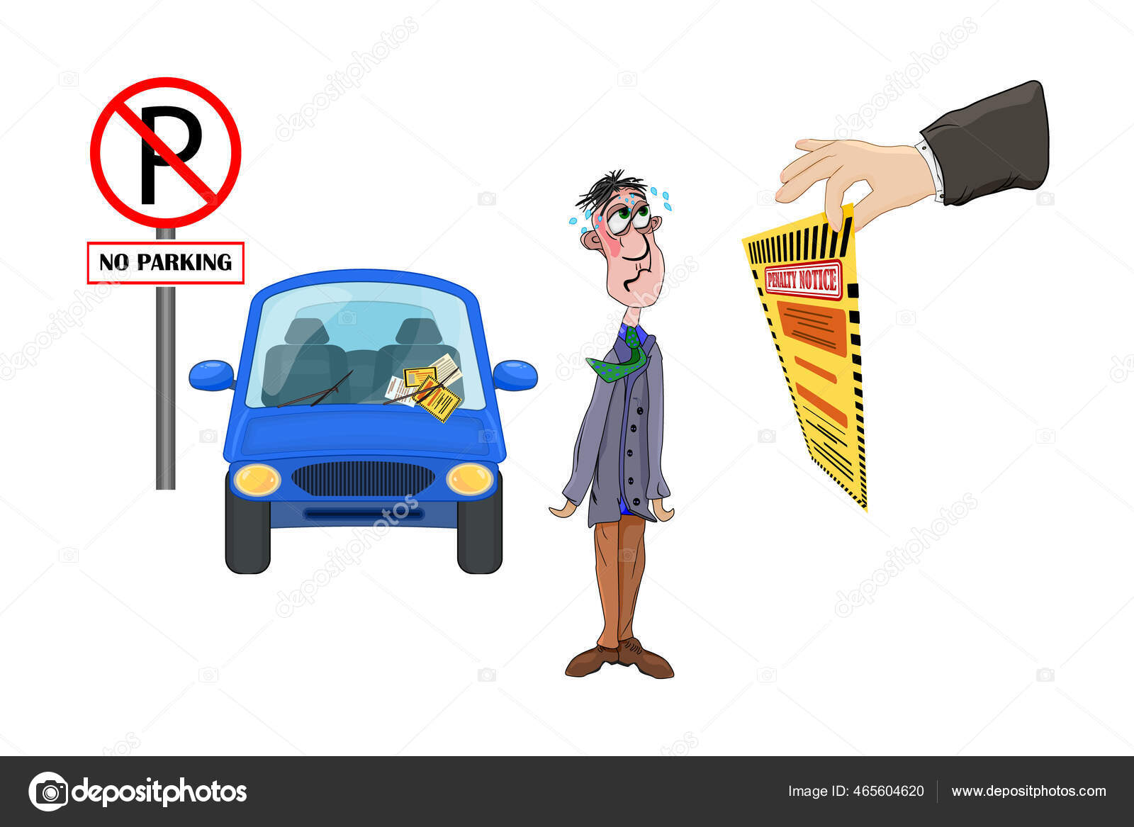 Driving Rules Violation Pay Fine Penalty Notice Driver Concept Warden ...